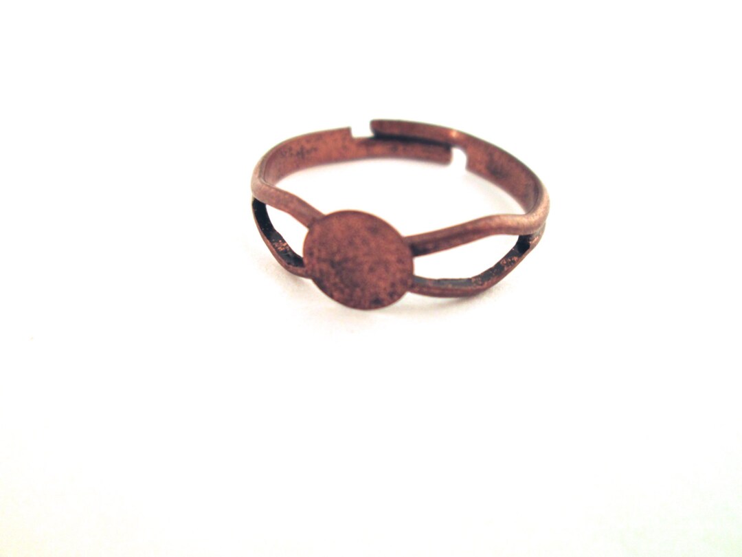 Copper Plated 6mm Adjustable Ring Blanks With a Glue on Pad - Etsy