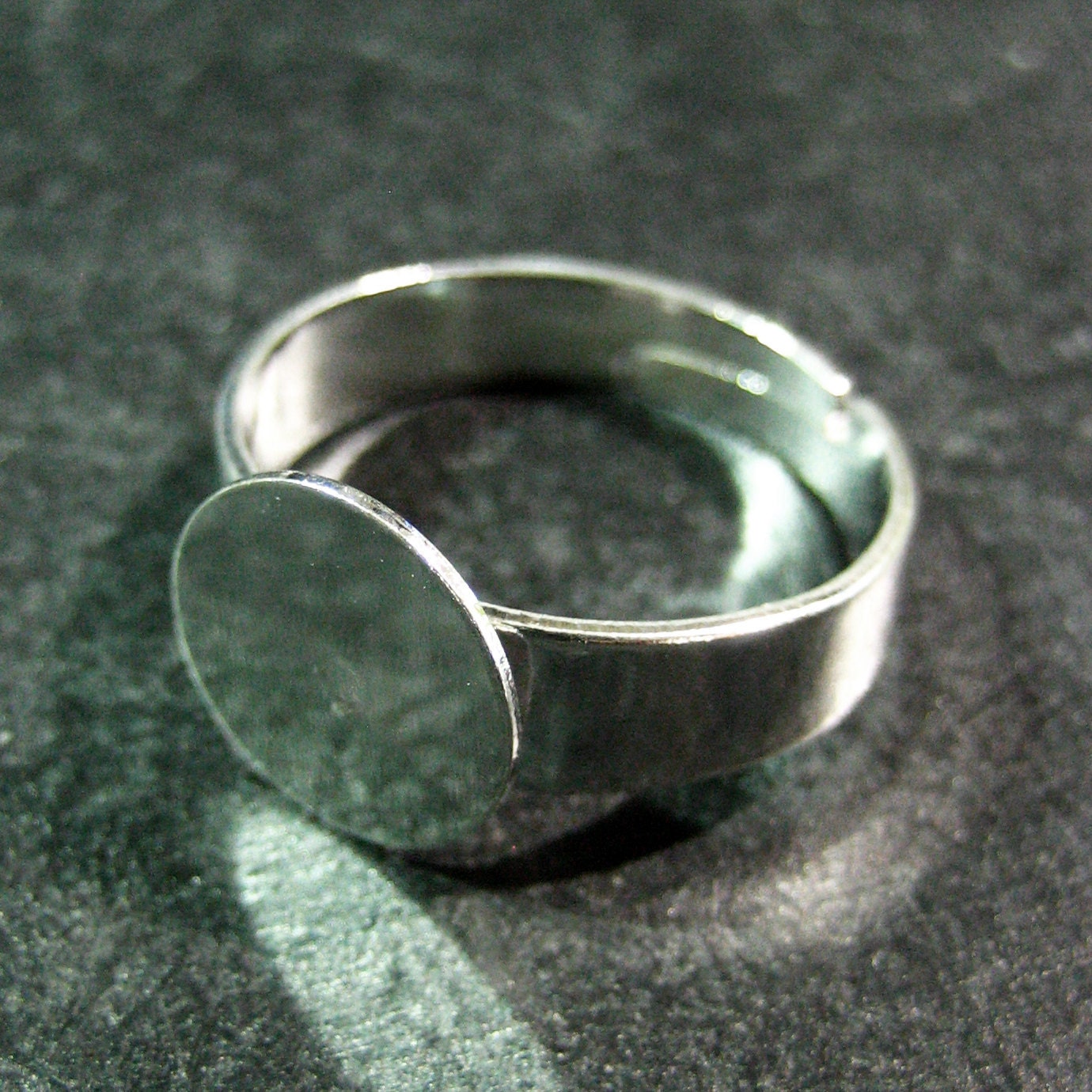 Silver Plated 10mm Ring Base Wide Band Adjustable Blanks - Etsy