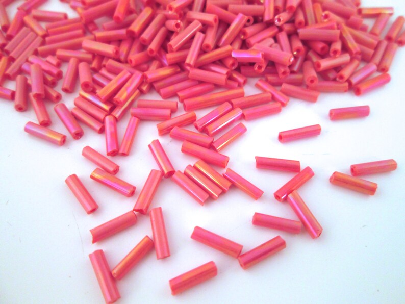 Glass Bugle Tube Beads Raspberry Red 7mm X 2.5mm 500 Pieces - Etsy
