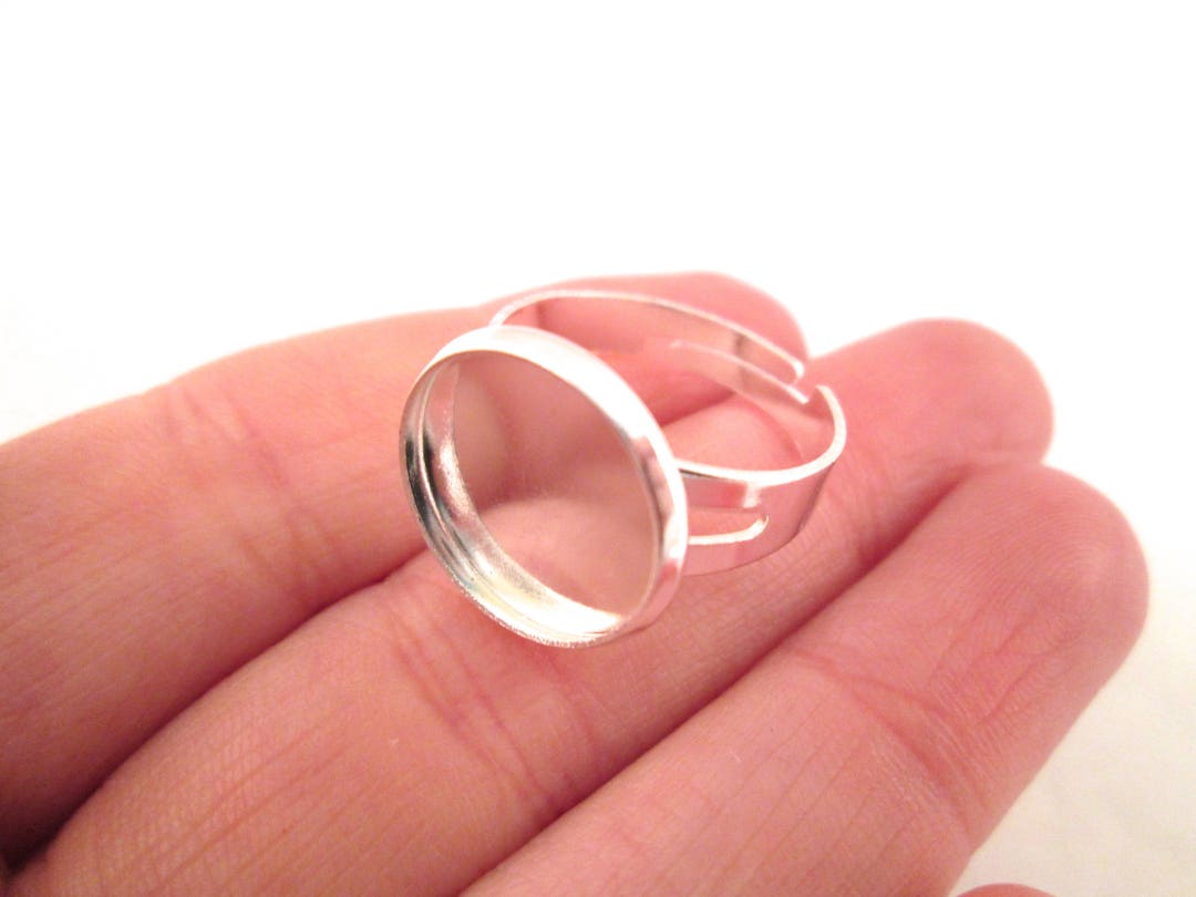 14mm Bezel Ring Blanks, Antique Silver Plated, A89 - Etsy