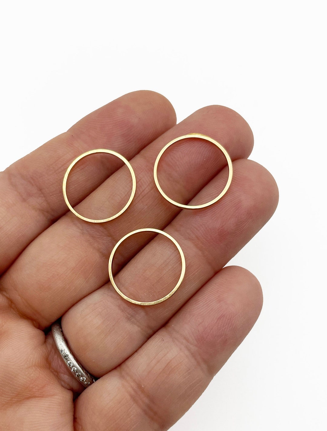 20 Light Gold Plated 14mm Circle Connectors Round Linking - Etsy