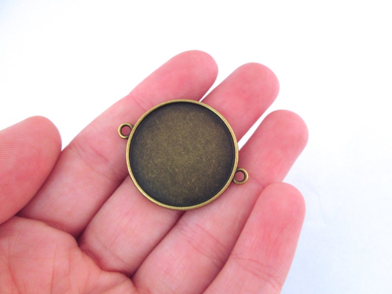 25mm one sided bezel setting connectors pick your amount | Etsy