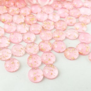 10 12mm Pale Pink Resin Gitter Foil Cabochons Color Cabs - Etsy