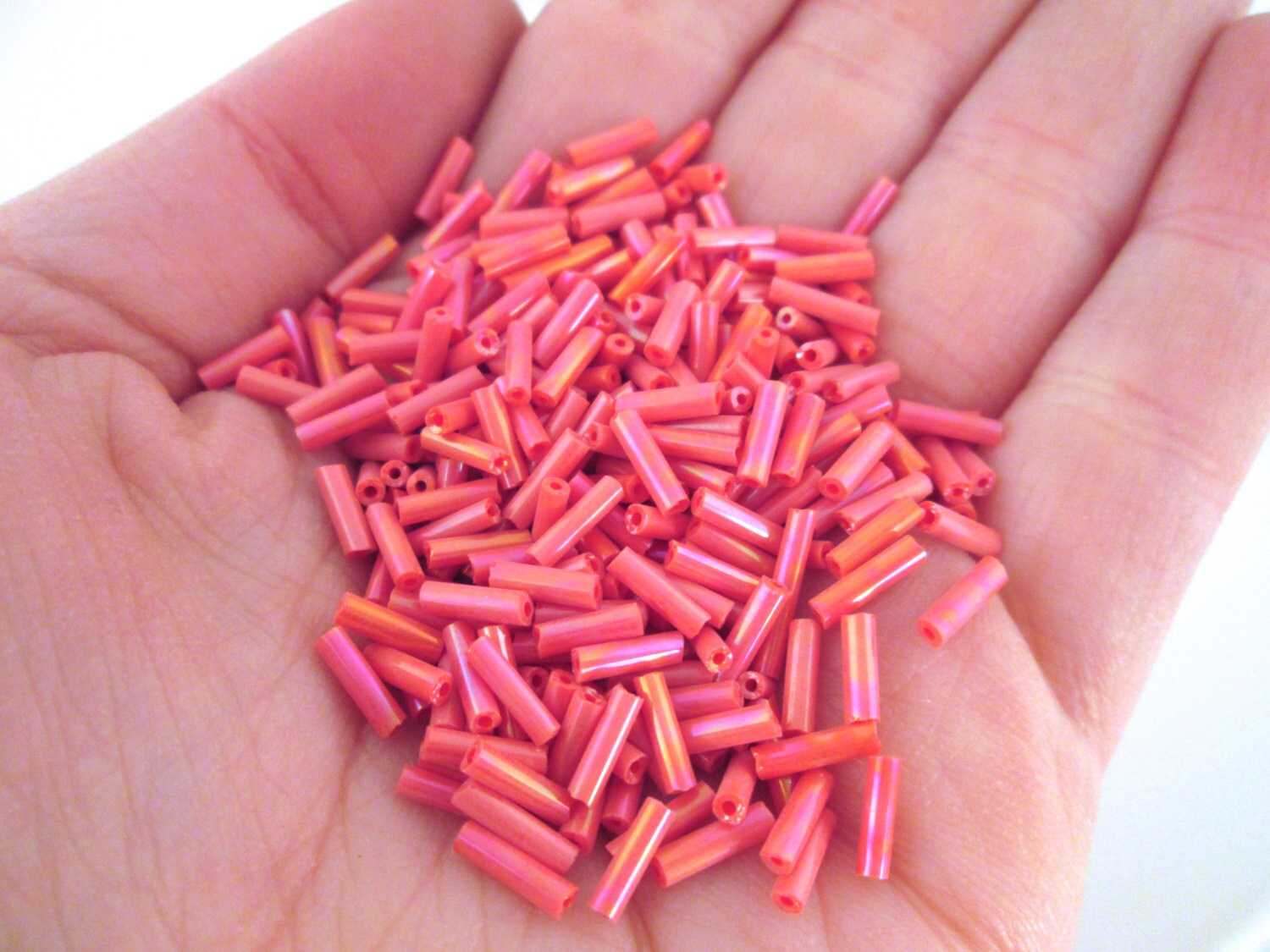 Glass Bugle Tube Beads Raspberry Red 7mm X 2.5mm 500 Pieces - Etsy