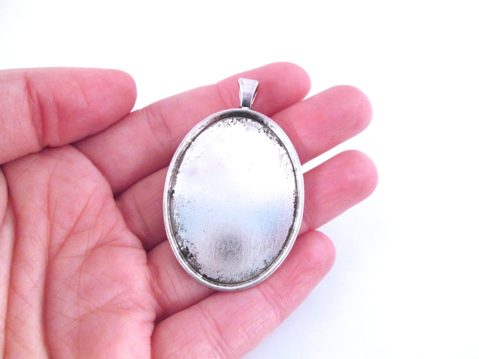 Three 30x40mm Silver Plated Oval Bezel Pendant Settings B119 - Etsy