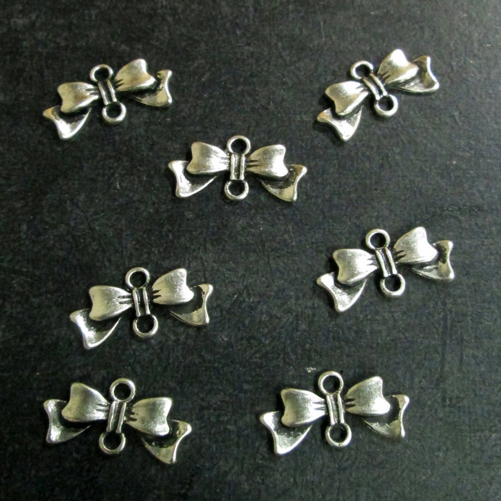 Bow Connectors Pendant Charms, Silver Plated, Pick Your Amount, L156 - Etsy
