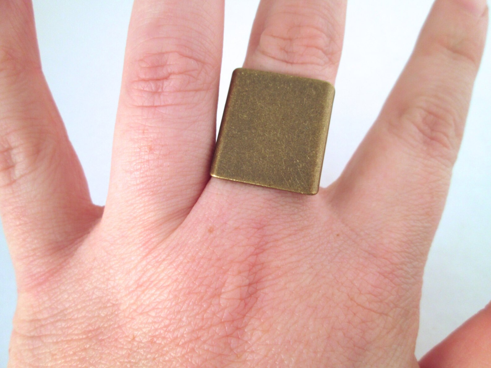 10 Unisex Brass Plated Ring Bases 20mm Square Adjustable | Etsy