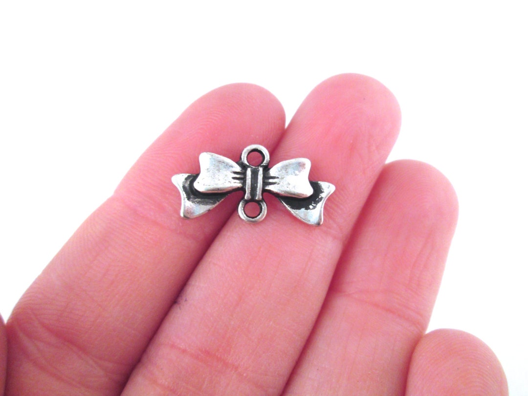 Bow Connectors Pendant Charms, Silver Plated, Pick Your Amount, L156 - Etsy