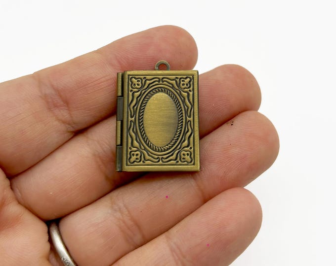 Book Locket Silver Book Gift for Her Memory Locket Necklace Storybook ...