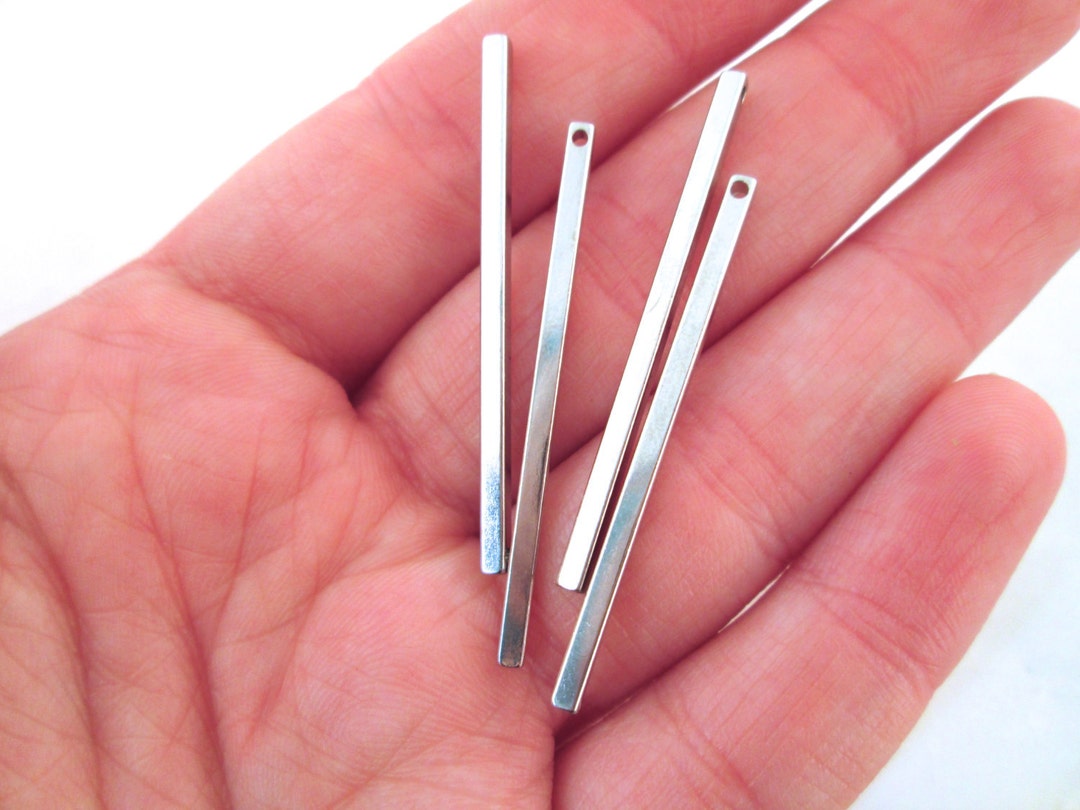Silver Bar Pendants Long Bar Charms 40x2mm, Pick Your Amount, A107 - Etsy