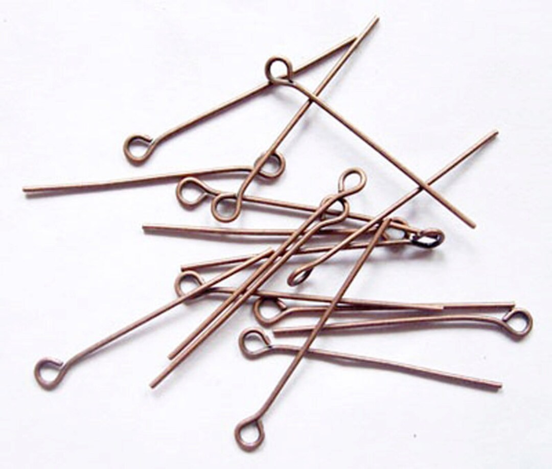 Red Copper Plated Eyepins, 35mm Long Eye Pins, Pick Your Amount, C228 ...