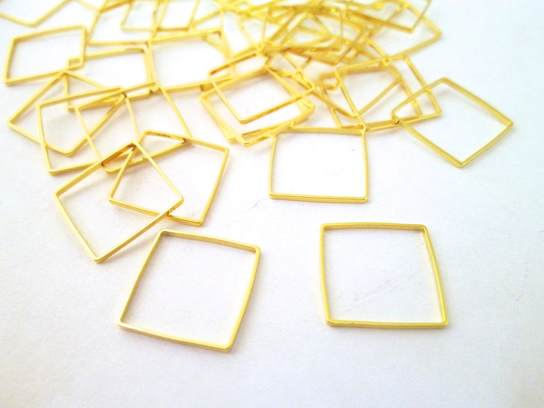 20 Gold Plated 15mm Square Connectors, Gold Square Charms, F95 - Etsy