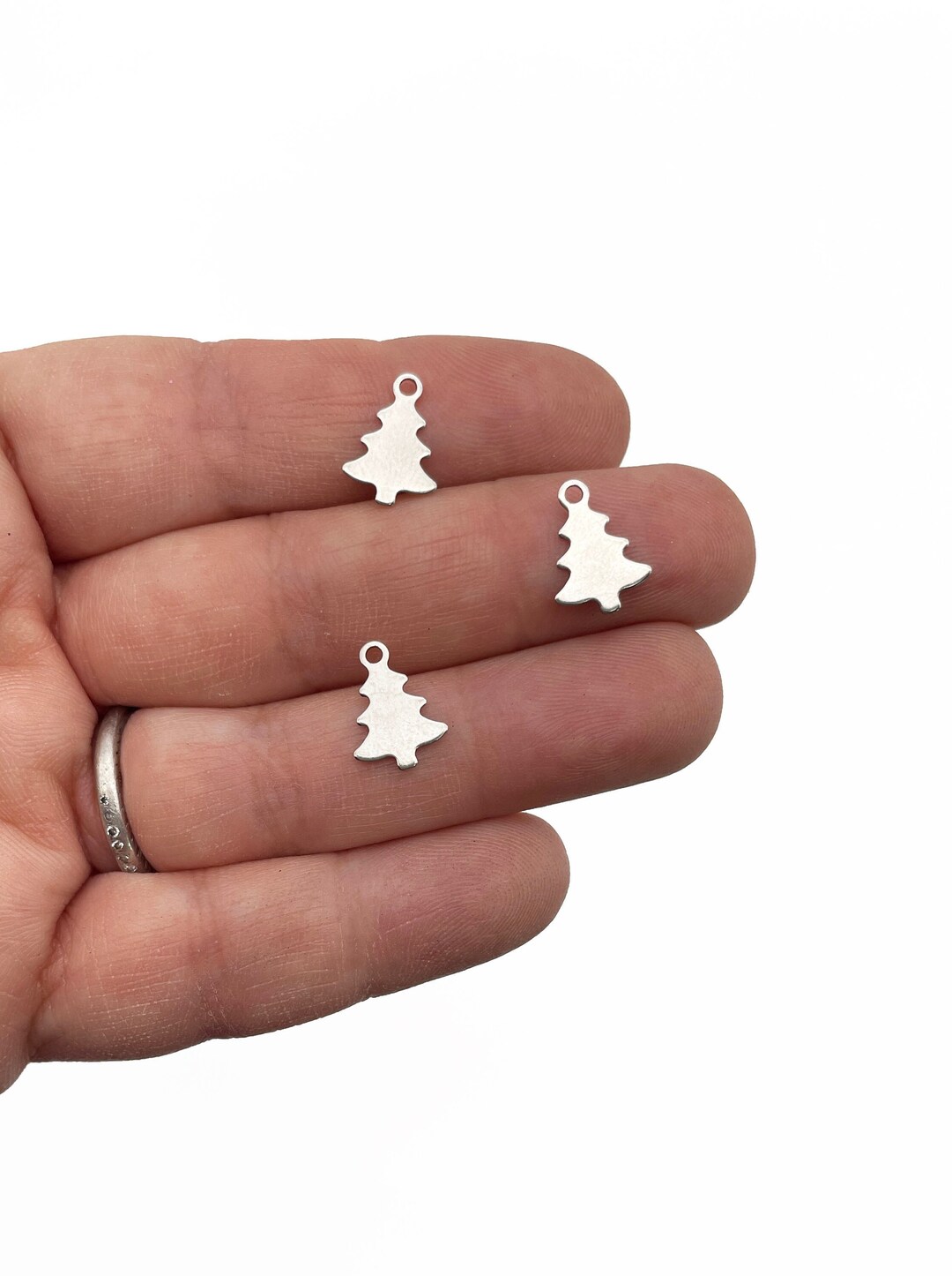 25 Stainless Steel Christmas Tree Charms, Xmas Tree Pendants A238 - Etsy
