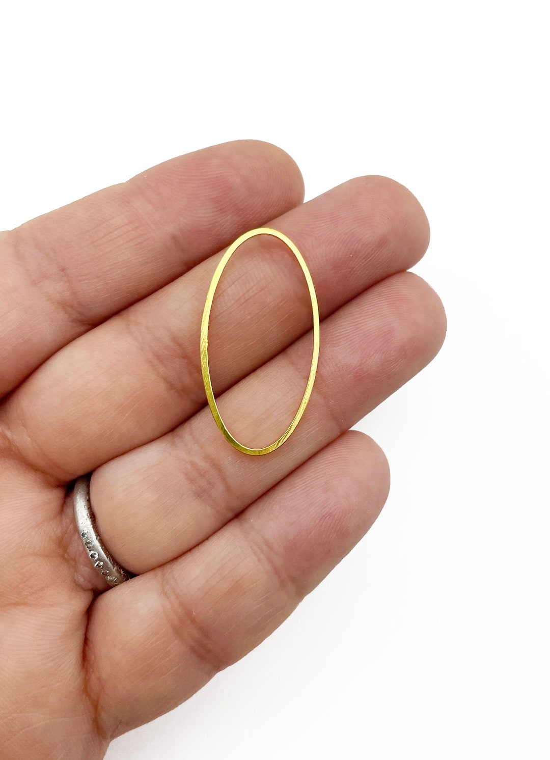 15 Gold Plated Open Oval Connectors, Linking Ring Pendant Charm ...
