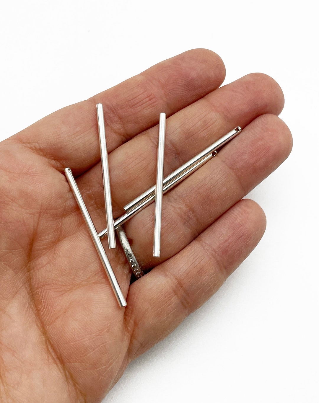 Six 40mm Silver Bar Pendants Long Bar Tag Charms L453 - Etsy