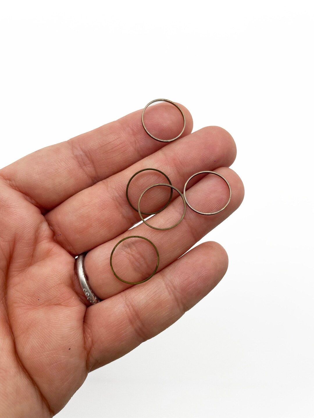 50 Brass 14mm Circle Connector Charms, Bronze Round Linking Ring ...