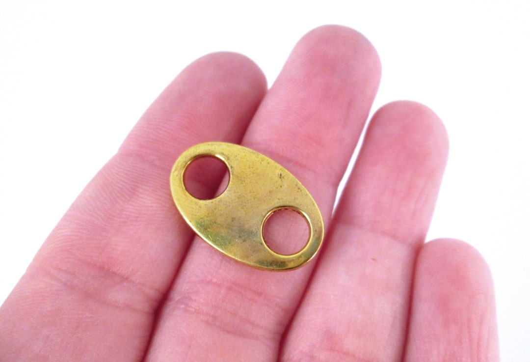 20 Gold Plated 22mm Oval Connector Charms, Connecter Pendant Findings ...
