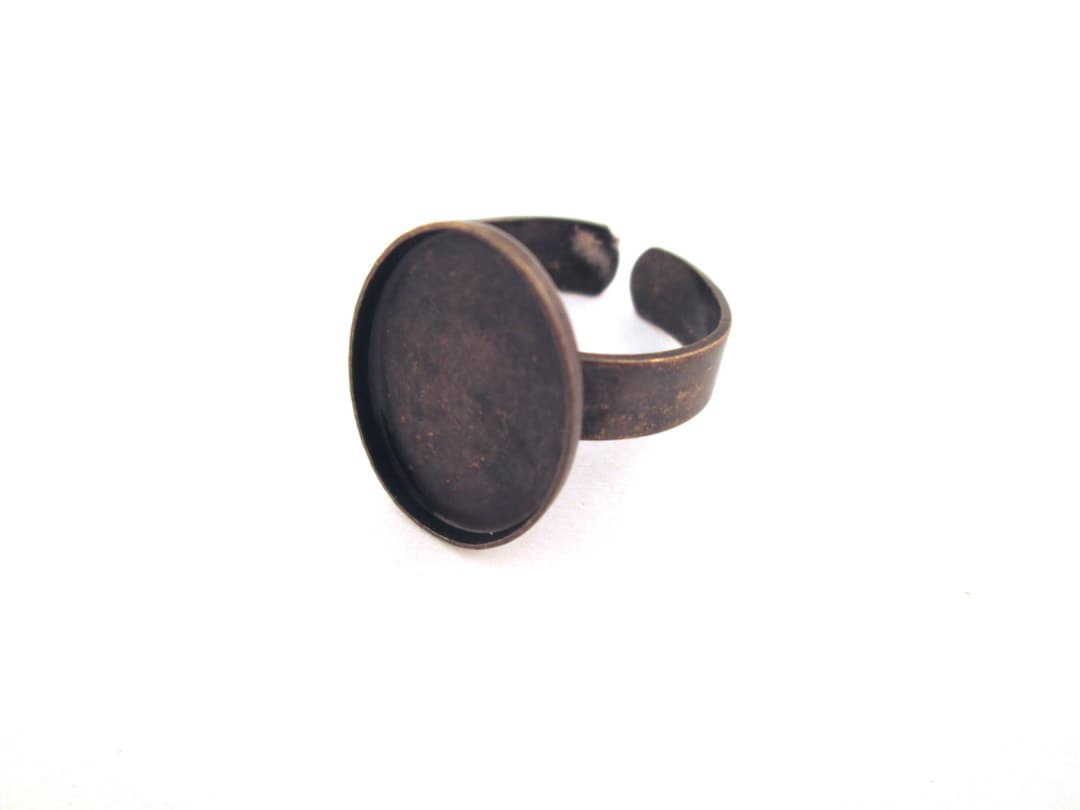13x18mm Bezel Open Back Ring Bases, Brass Plated Adjustable, A191 - Etsy