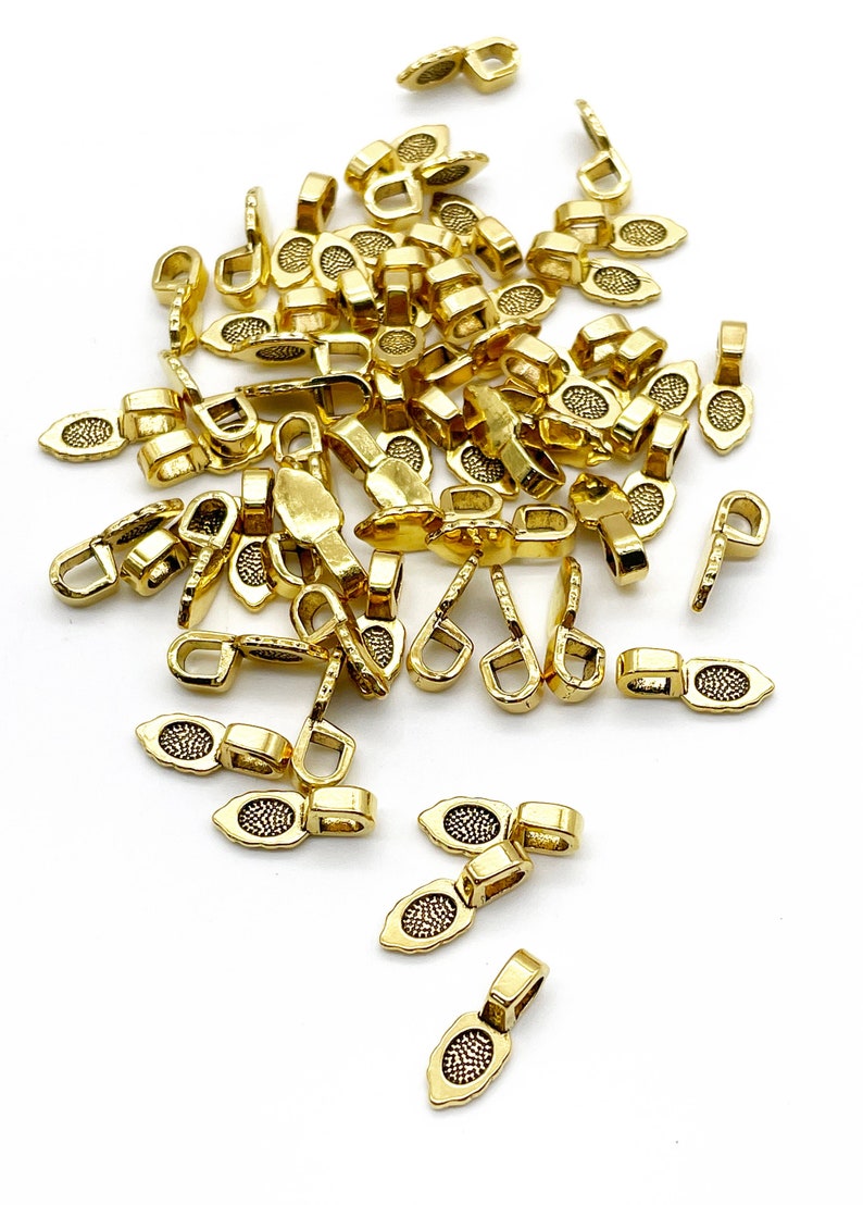 20 Gold Plated Glue on Flat Pad Bails 16x8mm, B225 - Etsy