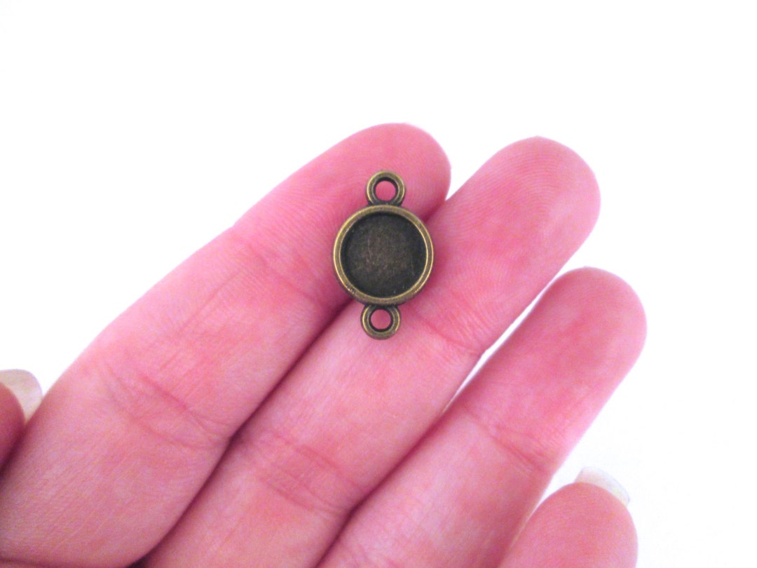10 8mm Brass Bezel Connecters, Double Sided Settings, B80 - Etsy