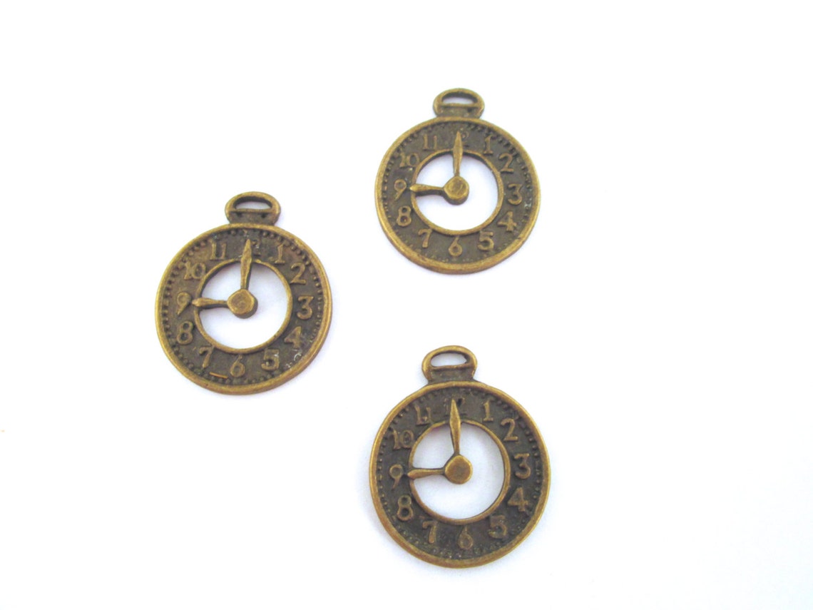 Brass Pocket Watch Charm Clock Pendant 20x25mm Pick Your | Etsy