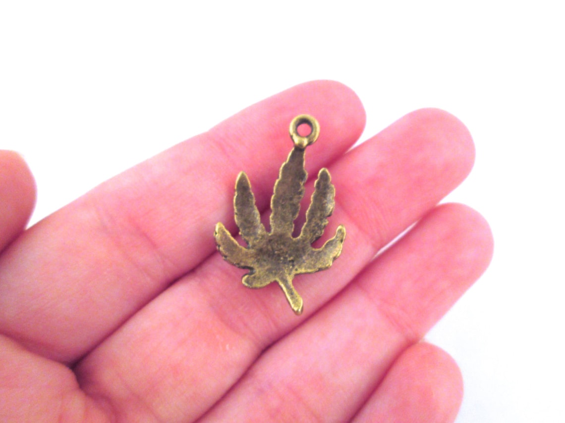 Brass Plated Marijuana Leaf Charms Weed Charms Pot Leaf - Etsy