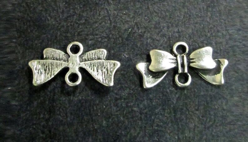 Bow Connectors Pendant Charms, Silver Plated, Pick Your Amount, L156 - Etsy