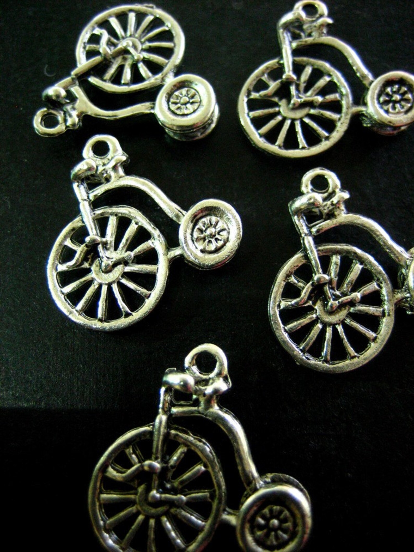 Silver Plated Bicycle Charms Bike Pendants Pennyfarthing - Etsy
