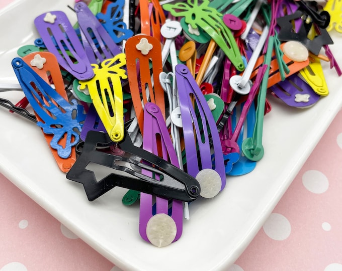SALE--100 Pcs Mixed Colors (10 Colors) Bone Hair Clips Mixed Colors ...