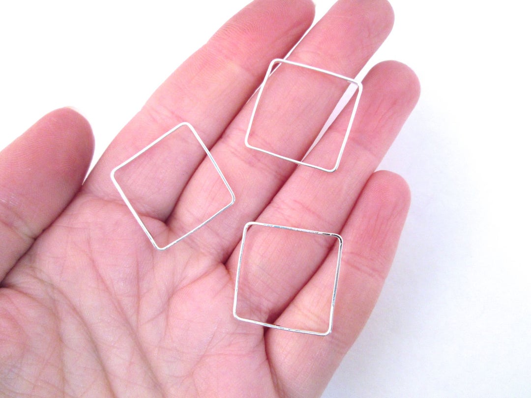 10 Silver Tone 18mm Square Connectors Silver Square Linking - Etsy