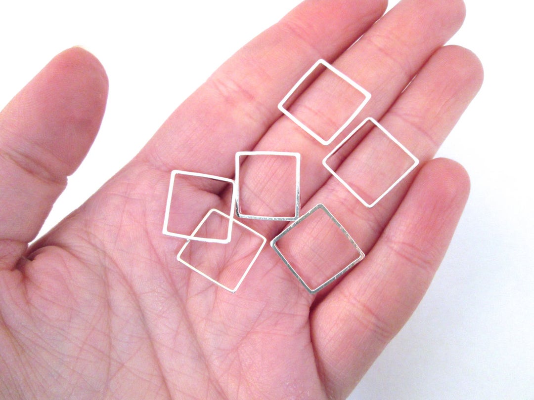20 Silver Tone 15mm Square Connectors, Silver Square Charms, F215 - Etsy