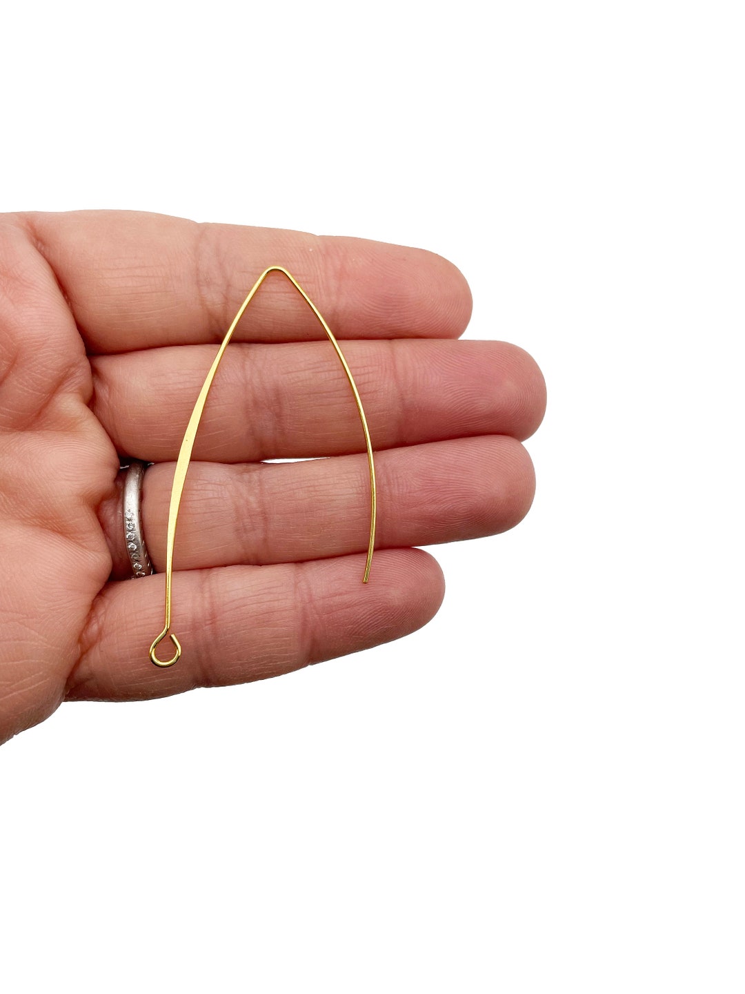 3 Pair 55mm Gold Tone Ear Wire Fishhook Earrings C185 - Etsy