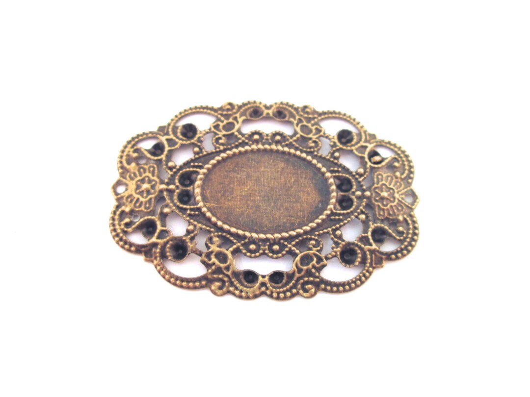 13x18mm Brass Filigree Bezel Setting, Pick Your Amount, B19 - Etsy