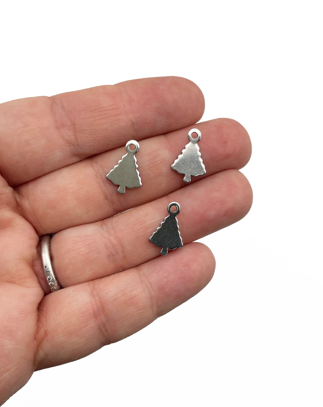 25 Stainless Steel Christmas Tree Charms, Xmas Tree Pendants A206 - Etsy