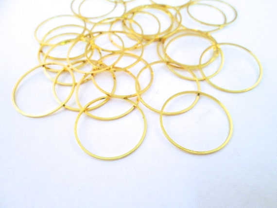 25 Gold Plated Circle Connectors Gold Circle Charms 25mm | Etsy