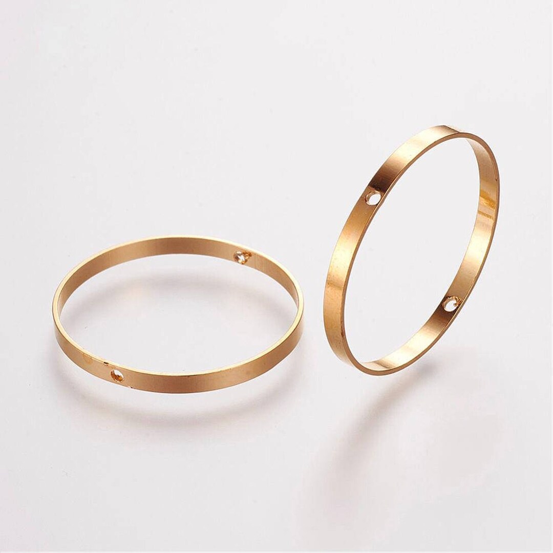 Three 25mm or 1 Inch Gold Plated Circle Bead Frames Connector Charms ...