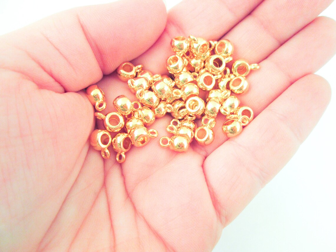 25 Gold Plated Bead Bails 5x9mm Long A146 - Etsy