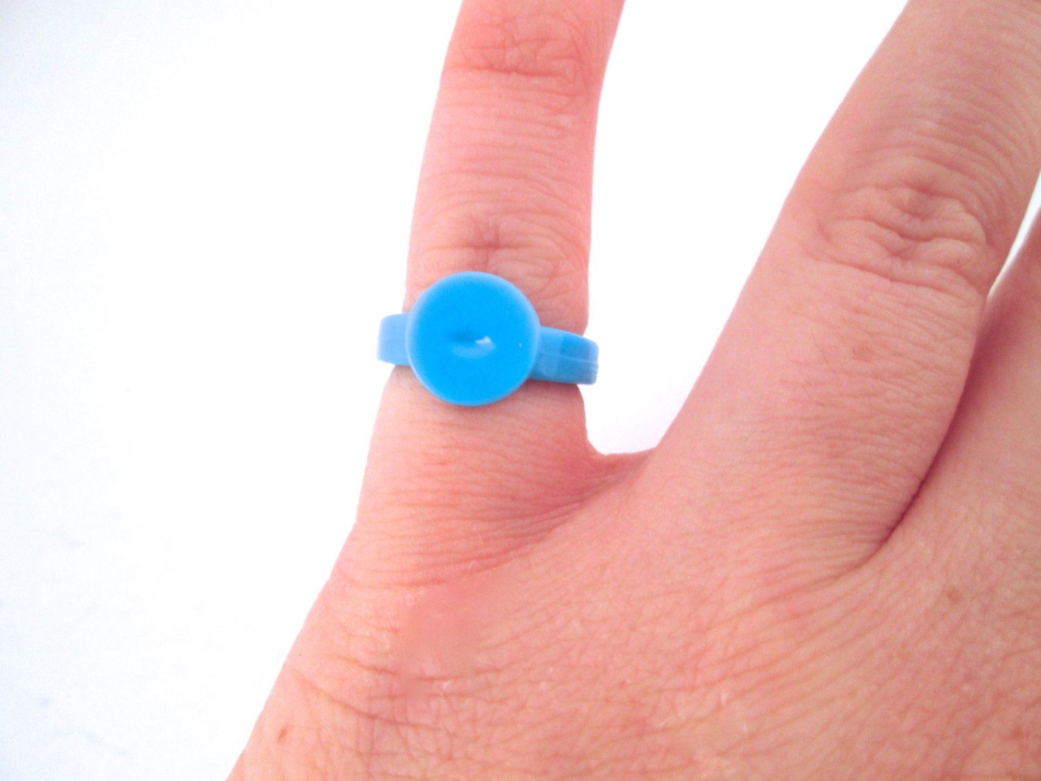 Children's Turquoise Blue Plastic Ring Base With a 9mm - Etsy