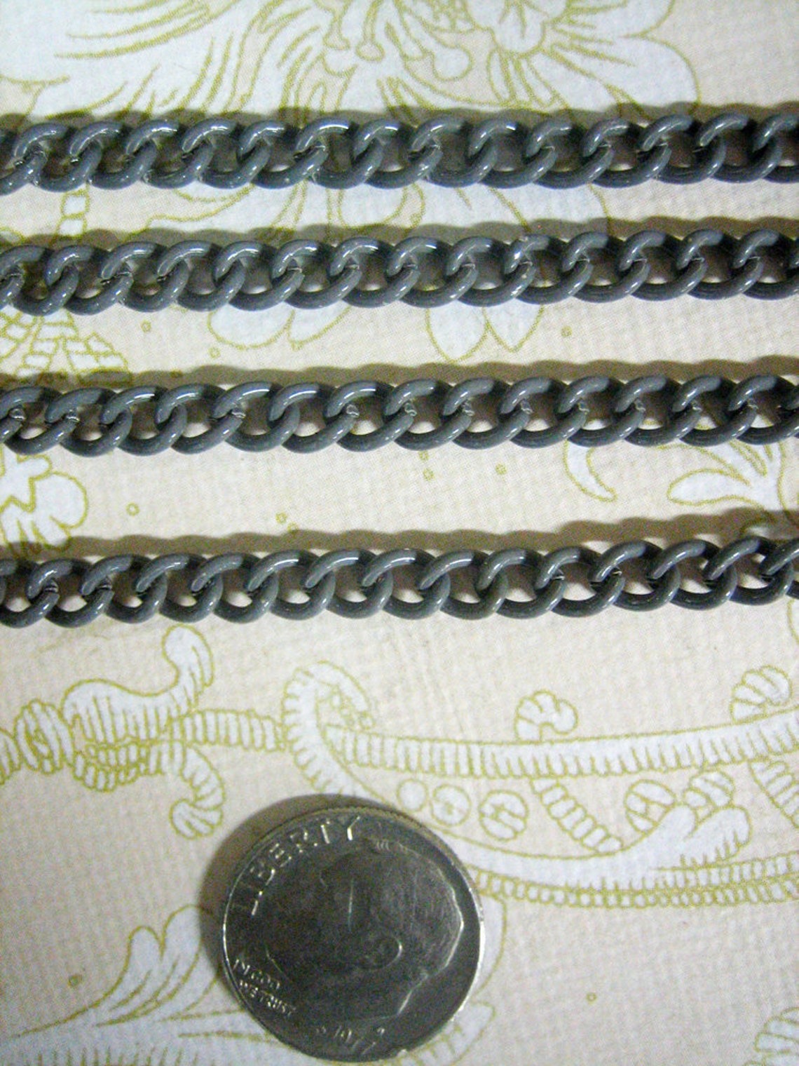 5 Feet GREY Enamel Curb Chain 6mm X 4mm - Etsy