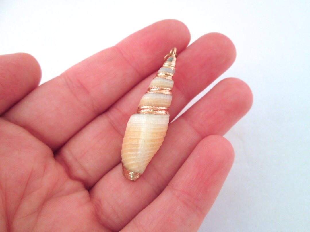 One Rose Gold Dipped Spiral Seashell Pendant With Loop, C74 - Etsy