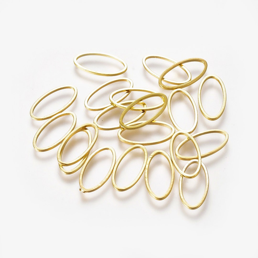 35 Gold Plated 16mm Open Oval Connectors, Linking Ring Connecter ...