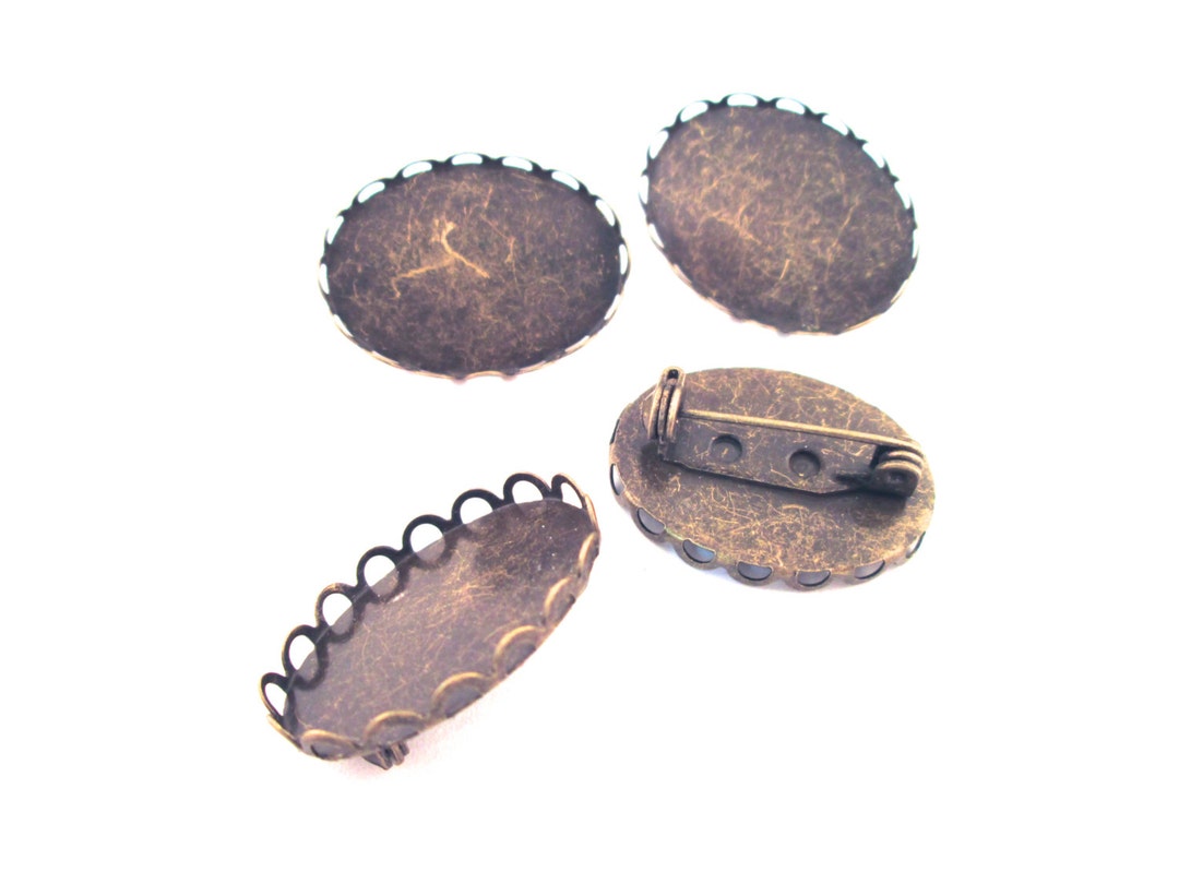 18x25mm Oval Bezel Pins, Brass Plated, Pick Your Amount, B71 - Etsy