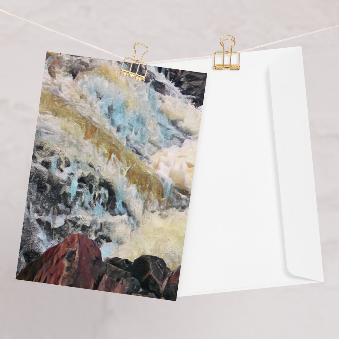 Copper Harbor Waterfall Greeting Card - Etsy