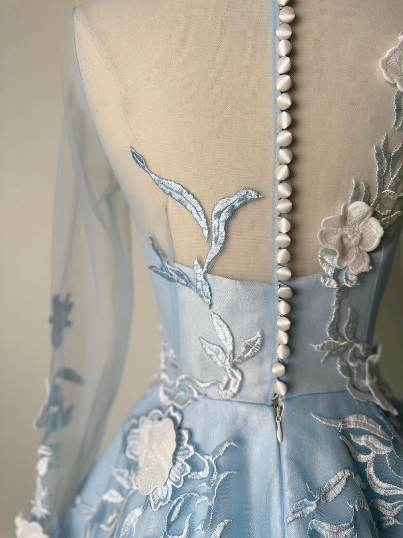 Enchanting Blue Floral Anna Augusta Evening Maxi Dress - Etsy