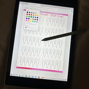 Long Stiletto Nail Template: Nail Art Planner (PDF Download) - Etsy
