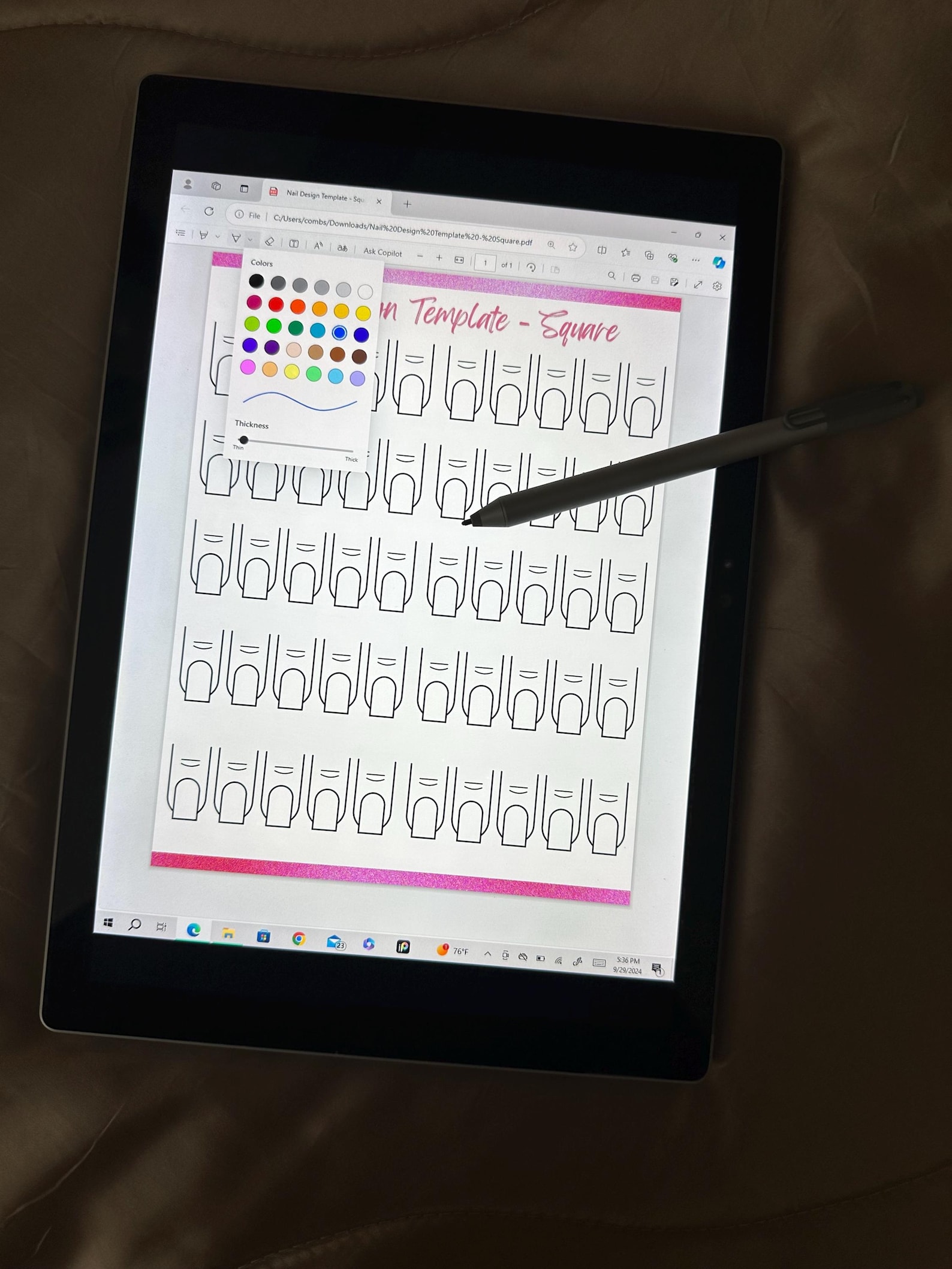 Square Nail Template, Content Creator, Nail Planner, Acrylic Nail Art ...