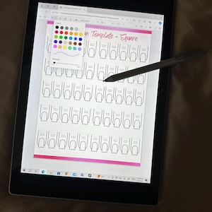 Square Nail Template, Content Creator, Nail Planner, Acrylic Nail Art ...
