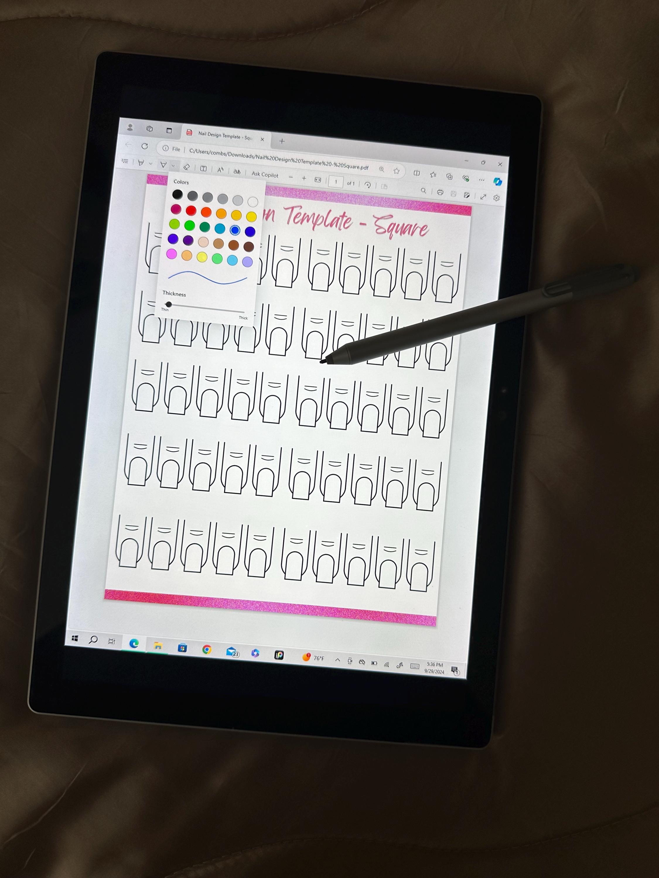 Square Nail Template, Content Creator, Nail Planner, Acrylic Nail Art ...