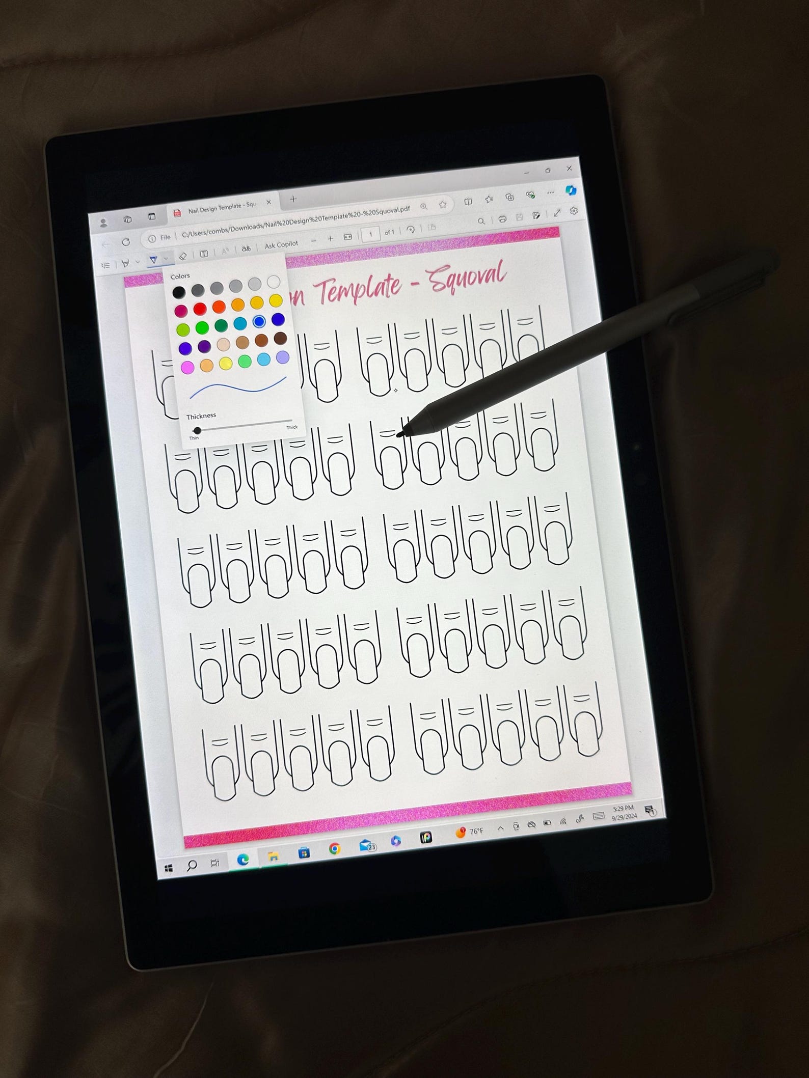 Squoval Nail Template, Content Creator, Nail Planner, Acrylic Nail Art ...