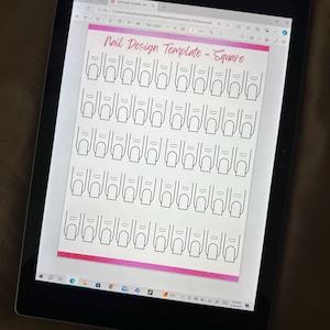 Square Nail Template, Content Creator, Nail Planner, Acrylic Nail Art ...